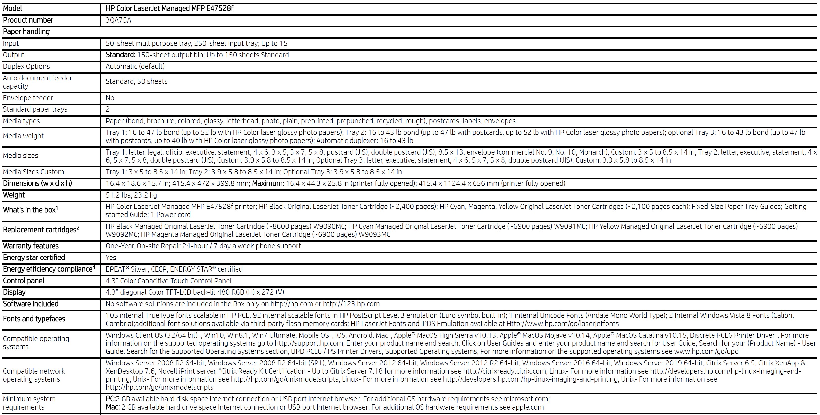 HP A4 Color Laser MFP - E47528f